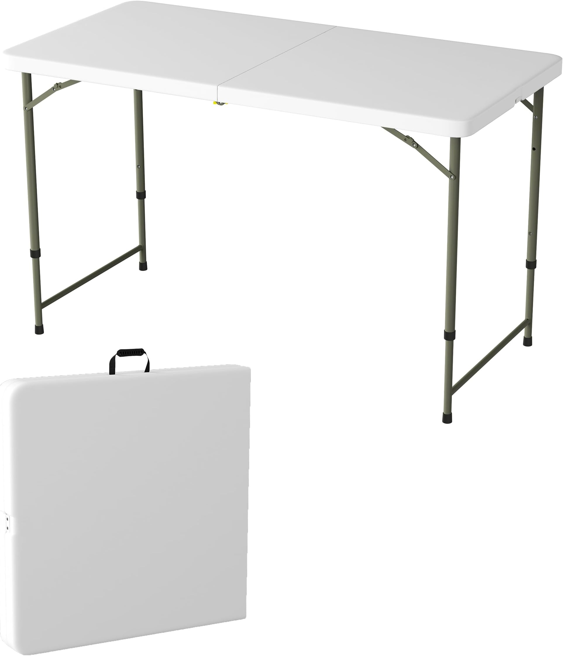 Amazon.com: PIKAQTOP Folding Table, 4 FT Heavy Duty Plastic Foldable ...