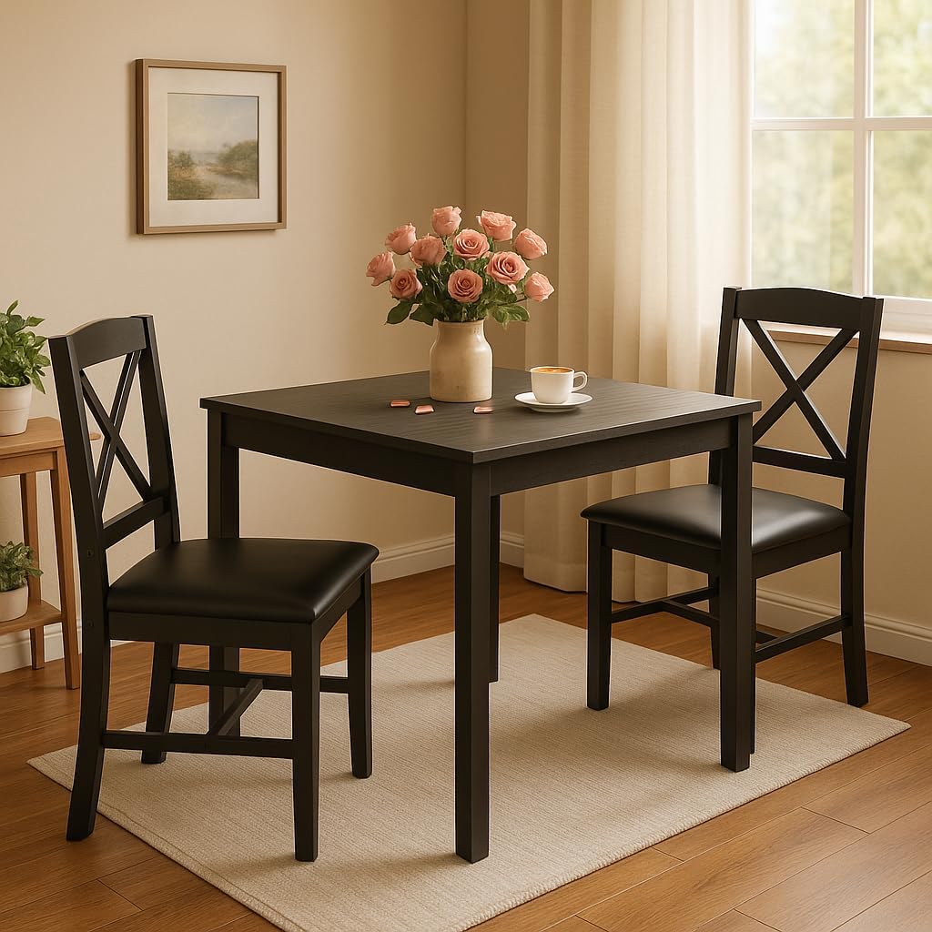 Amazon.com - Tangkula Mid-Century Modern Dining Table Set for 2, Wooden ...