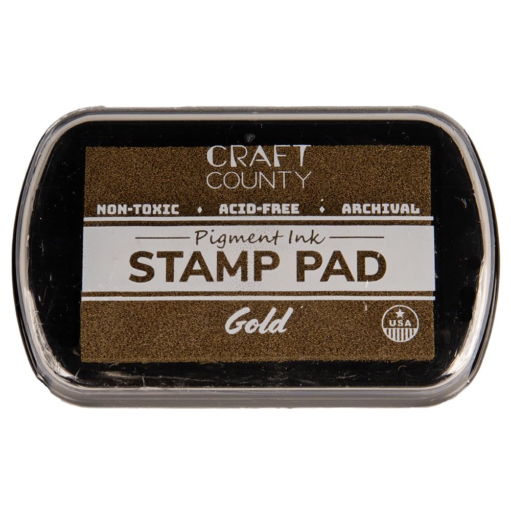 Amazon.com: Craft County Pigment Ink Stamp Pad – Refillable Ink Pad in ...