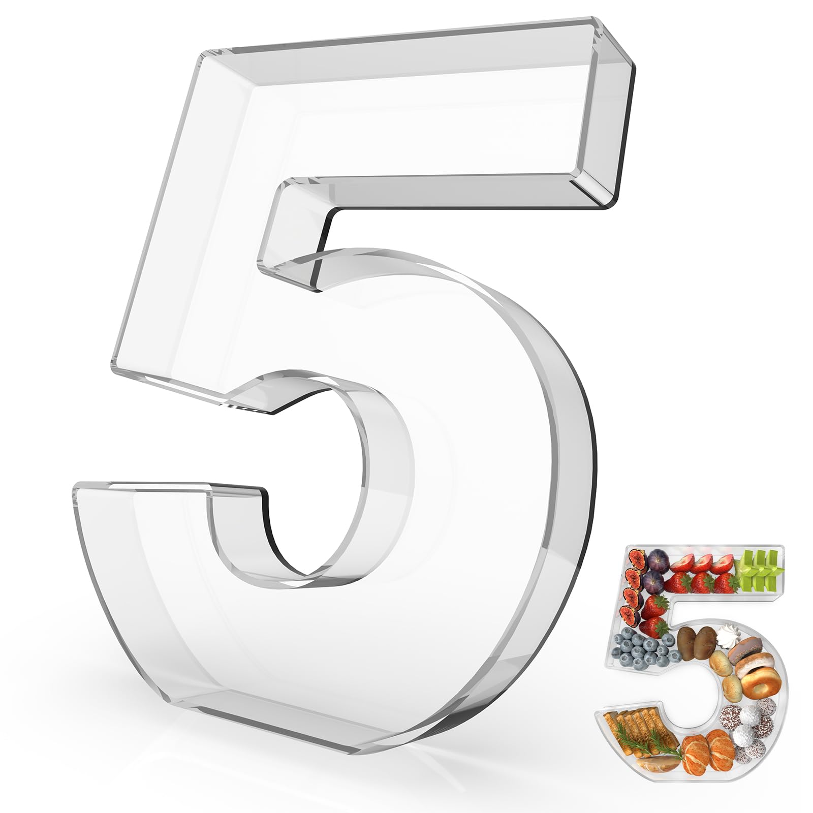 Amazon.com: 11" Acrylic Number Charcuterie Tray, Fillable Number ...
