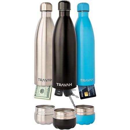 Amazon.com: Diversion Safe Water Bottle -Black Stainless Steel Bottle ...