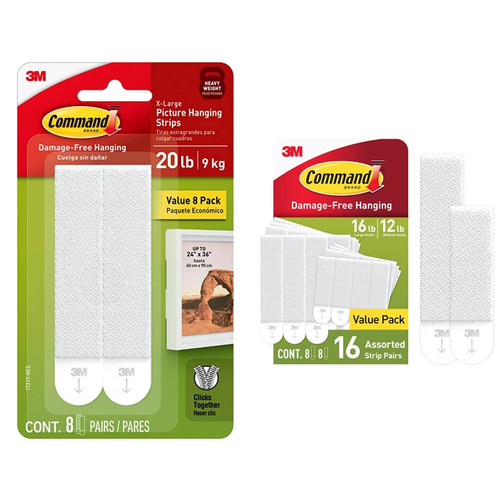 Command Picture Hanging Strips Bundle - X-Large, Medium and Large ...