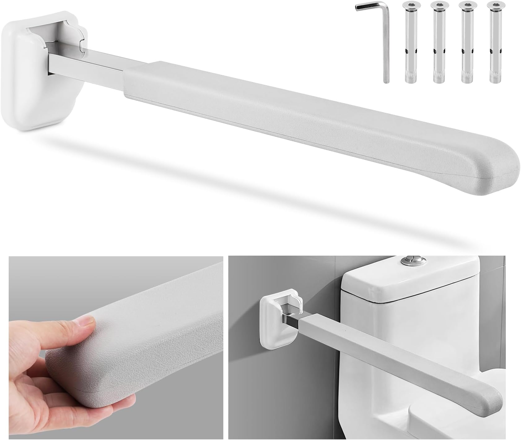 Amazon.com: Solid Wood Bathroom Grab bar Holder, 17”Bathtub Safety Grab ...