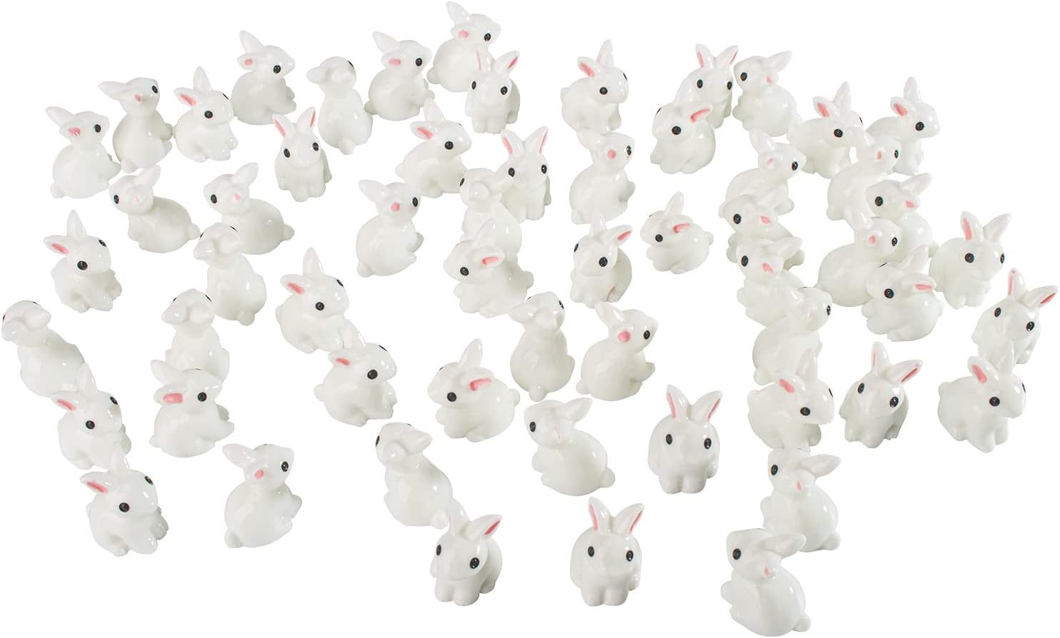 Amazon.com: 100Pcs Rabbit Miniature Figurines Mini Rabbits Fairy Garden ...