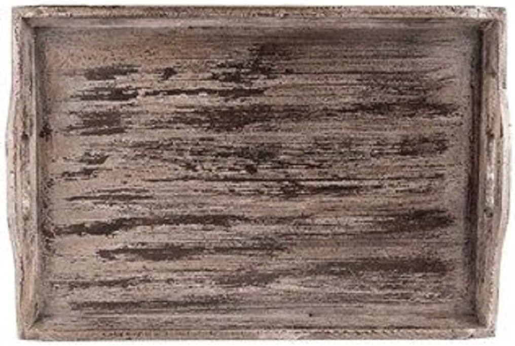 Amazon.com: Rustic Gray Taupe Wooden Serving Tray Distressed Wood ...
