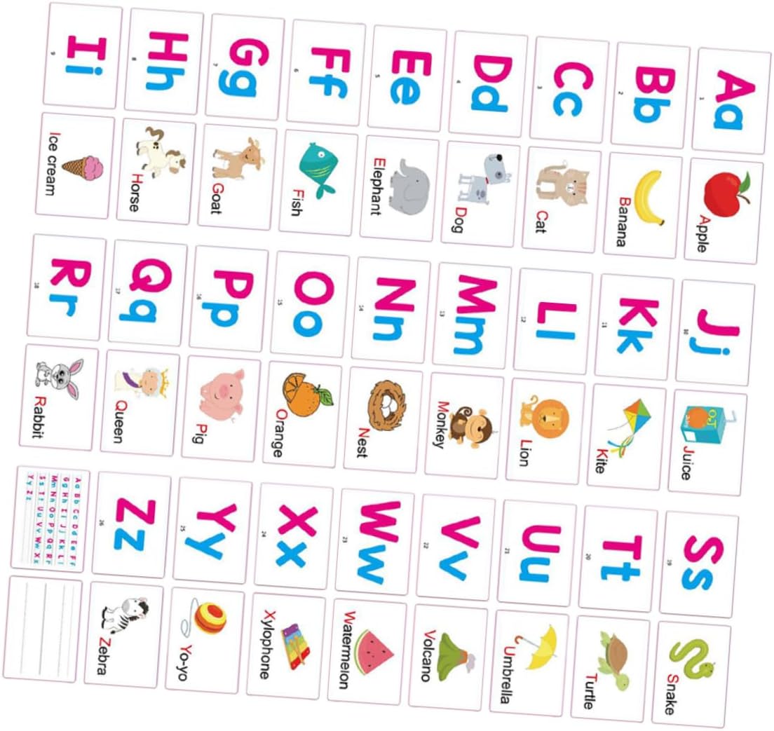 ADOCARN 27 Piezas Tarjeta de Palabras en Ingles ABC Tarjetas del ...