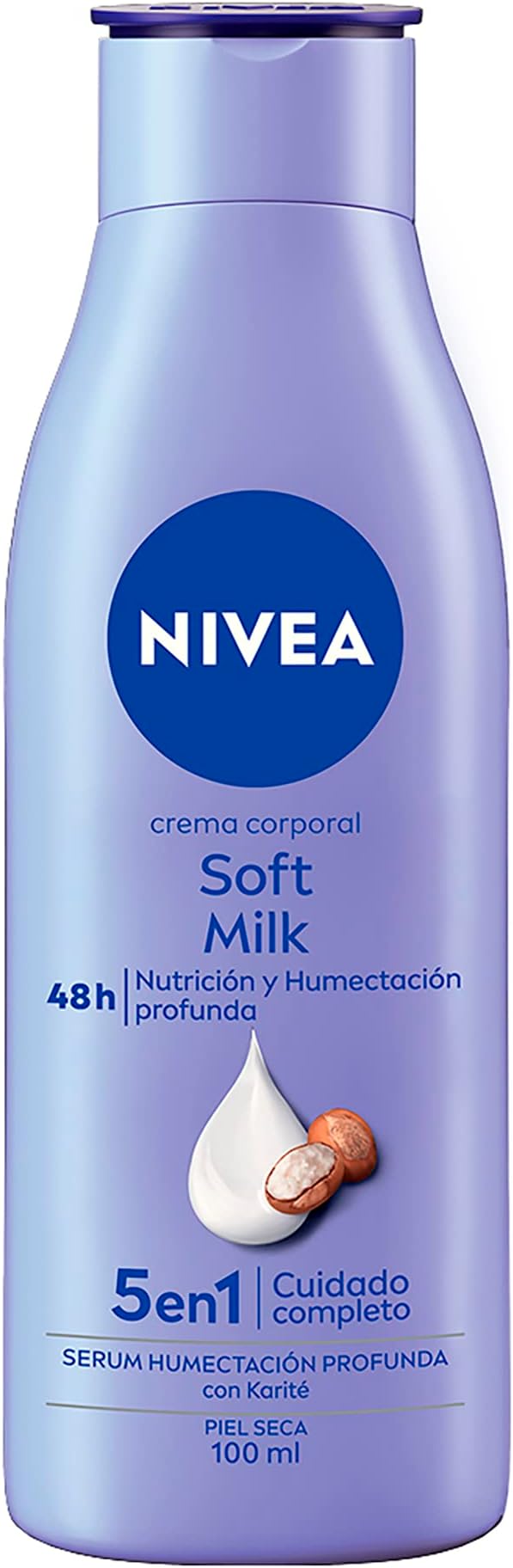 Nivea Body Crema Corporal humectante Soft Milk (100 ml), 48 horas de ...