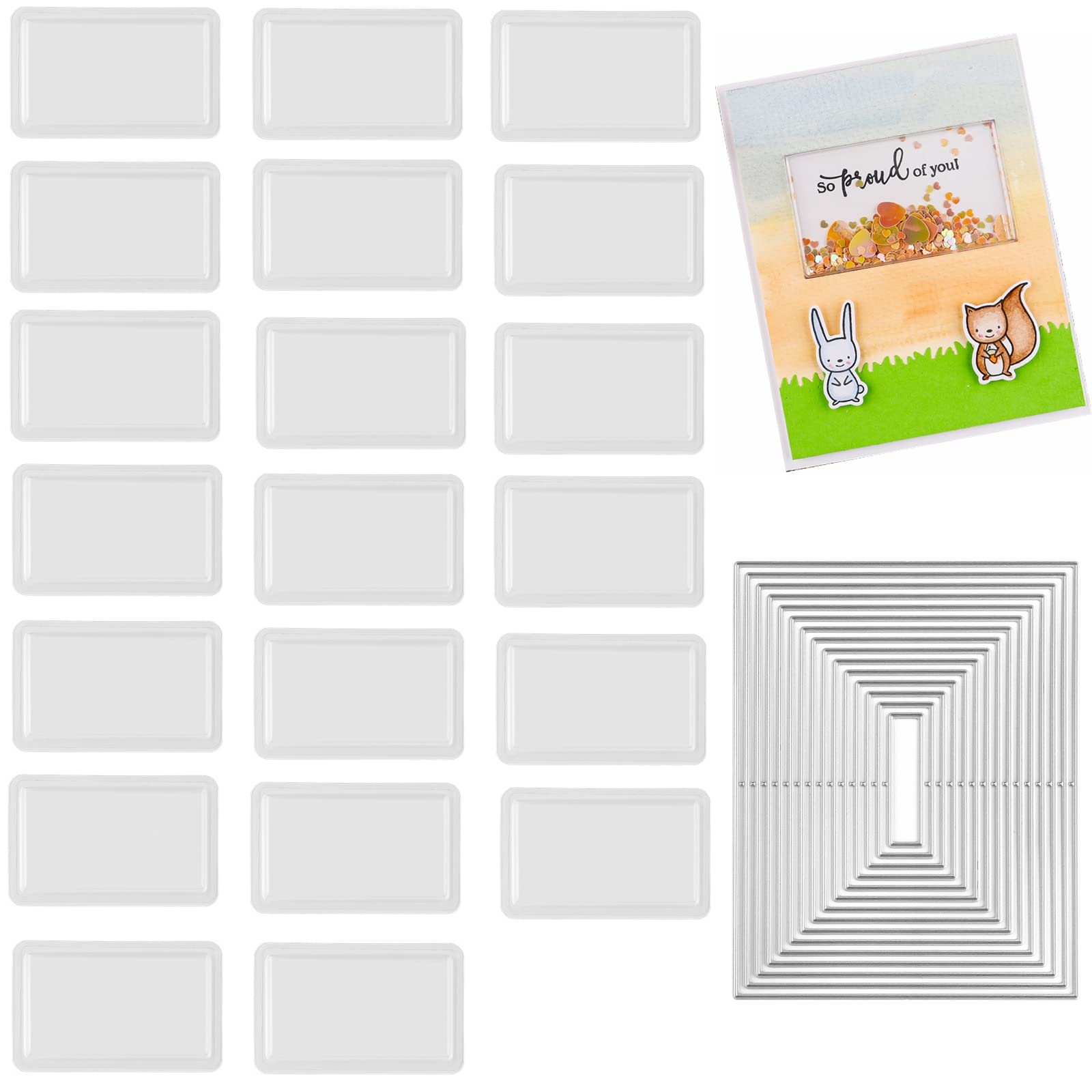 Amazon.com: 20 PCS Rectangle Shaker Covers Low Profile Plastic Clear ...