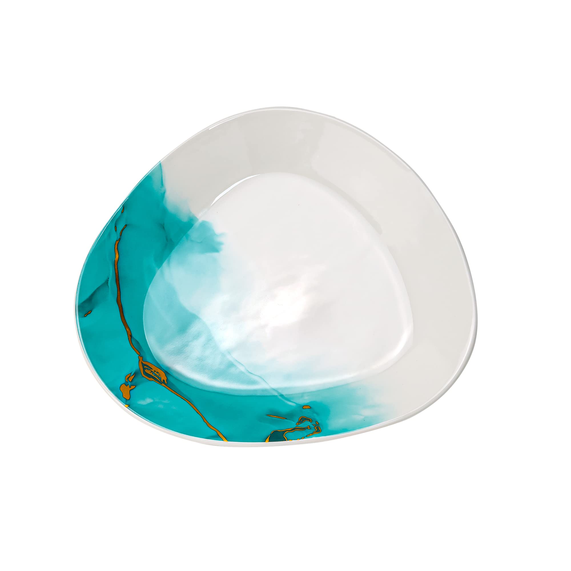 Solecasa Porcelain Egg Plate 12 Inch Triangle Curved Plates Unique ...