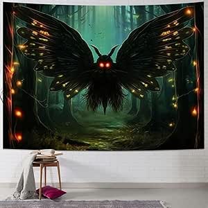 Amazon.com: BCIIG Mothman Tapestry Moth Gothic Skull Tapestry Skeleton ...
