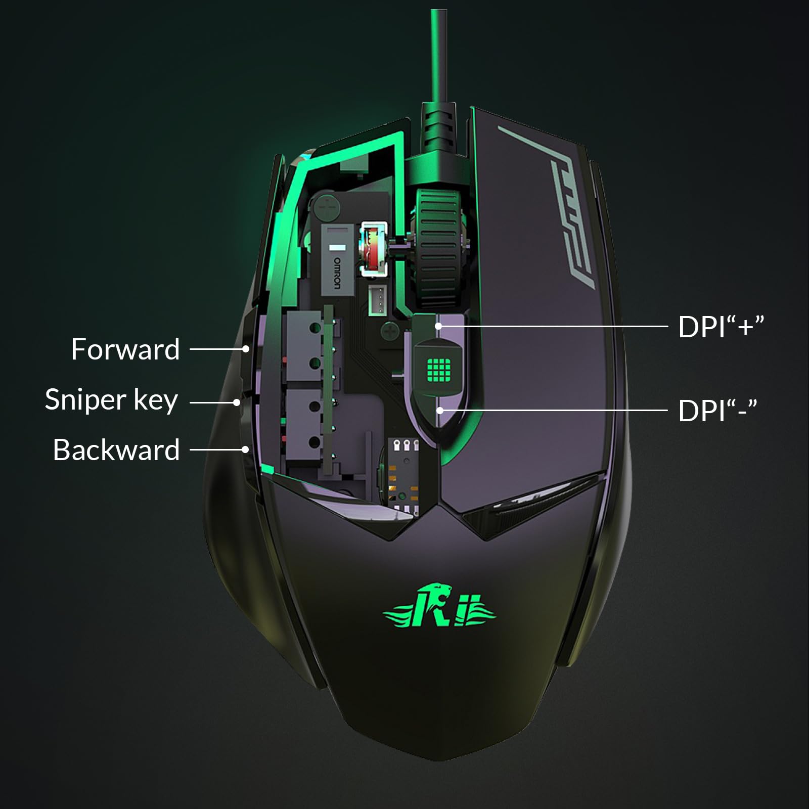 Snapklik.com : Gaming Mouse Wired, 5 Adjustable Moving Speed Up to12 ...