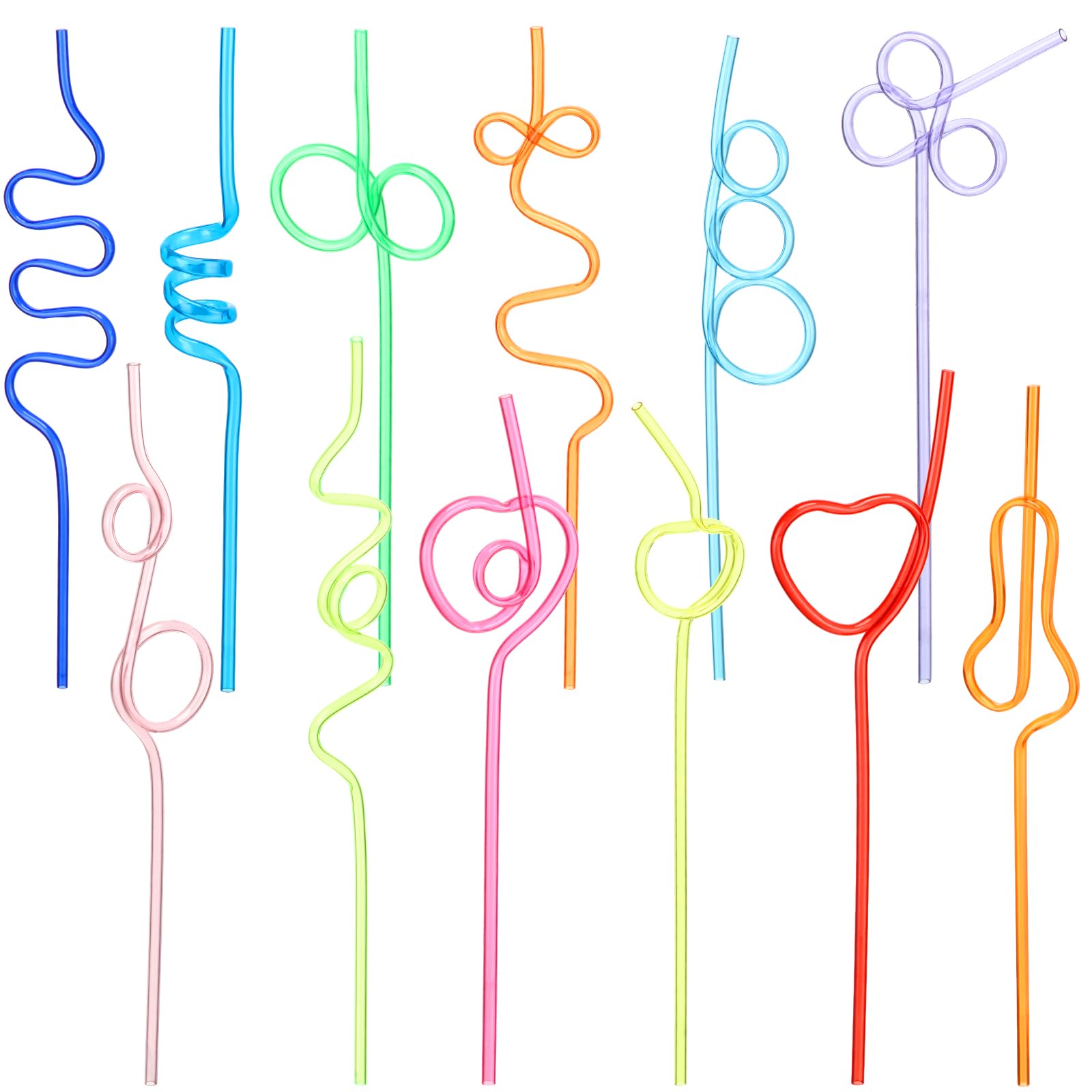 Amazon.com: Didaey 120 Pcs Crazy Straws Silly Straws for Kids Reusable ...