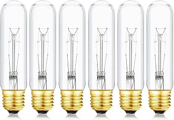 BUBYVV 25 Watt T10 Clear Tubular Incandescent Light Bulb, Vintage Style ...