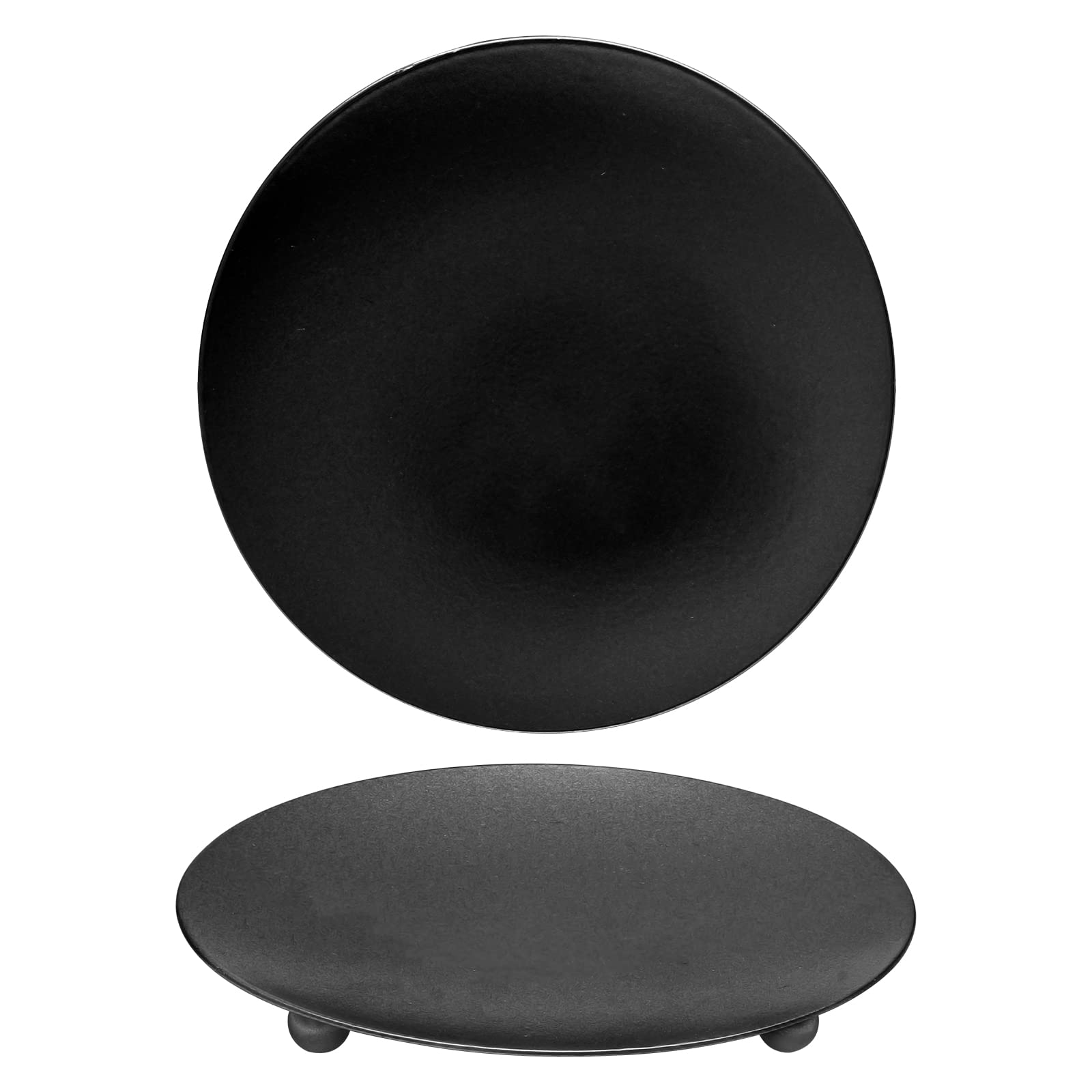 Amazon.com: BokWin 2 Pcs Iron Black Candle Plate Holder,4.3 Inch ...