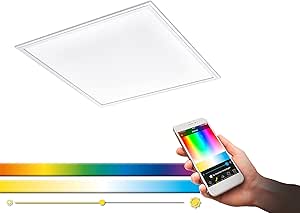 Eglo CONNECT Plafonnier LED SALOBRENNA-C, lampe de plafond Smart Home ...