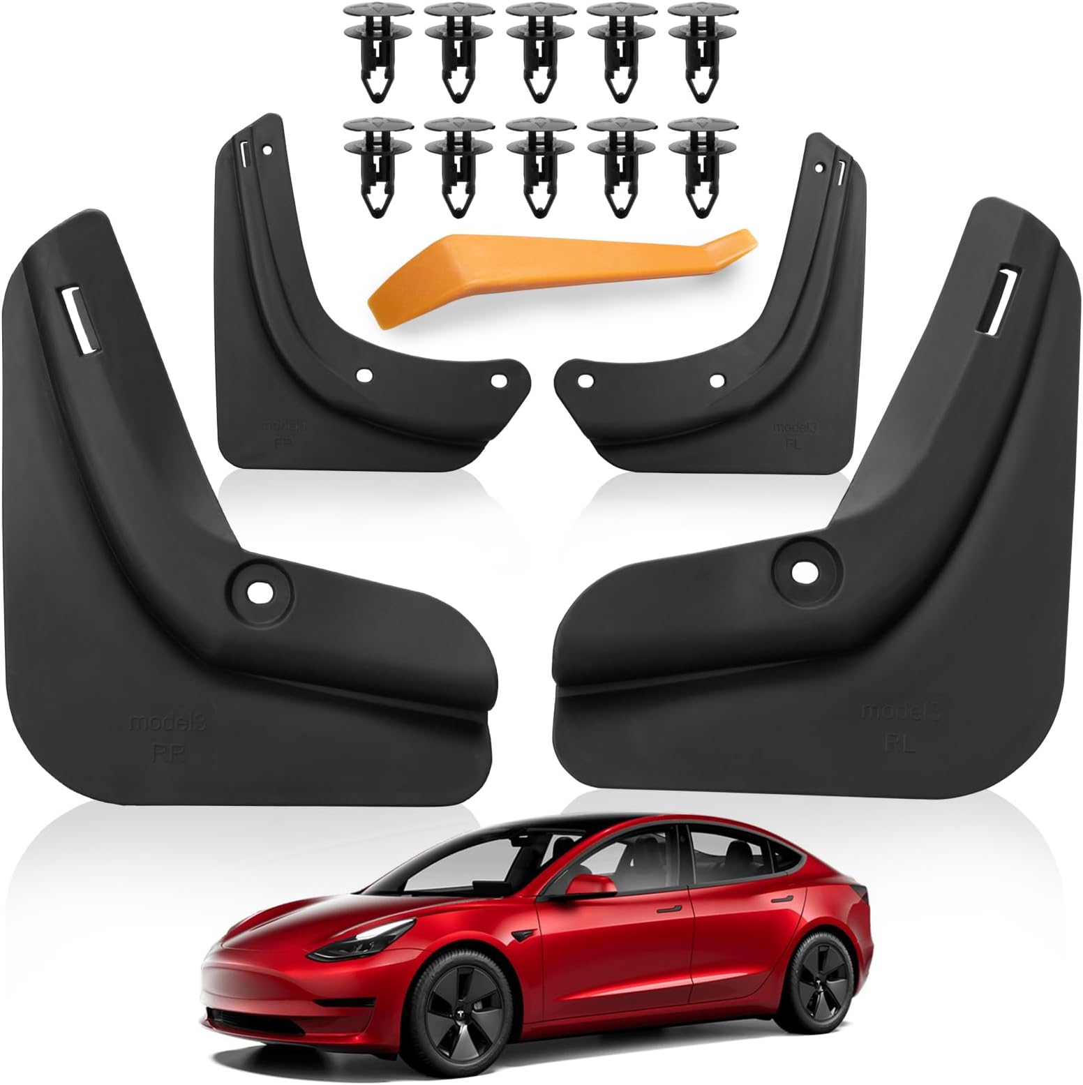 Amazon.com: Spurtar Mud Flaps Fit for Tesla Model 3 2023-2019 Car Mud ...
