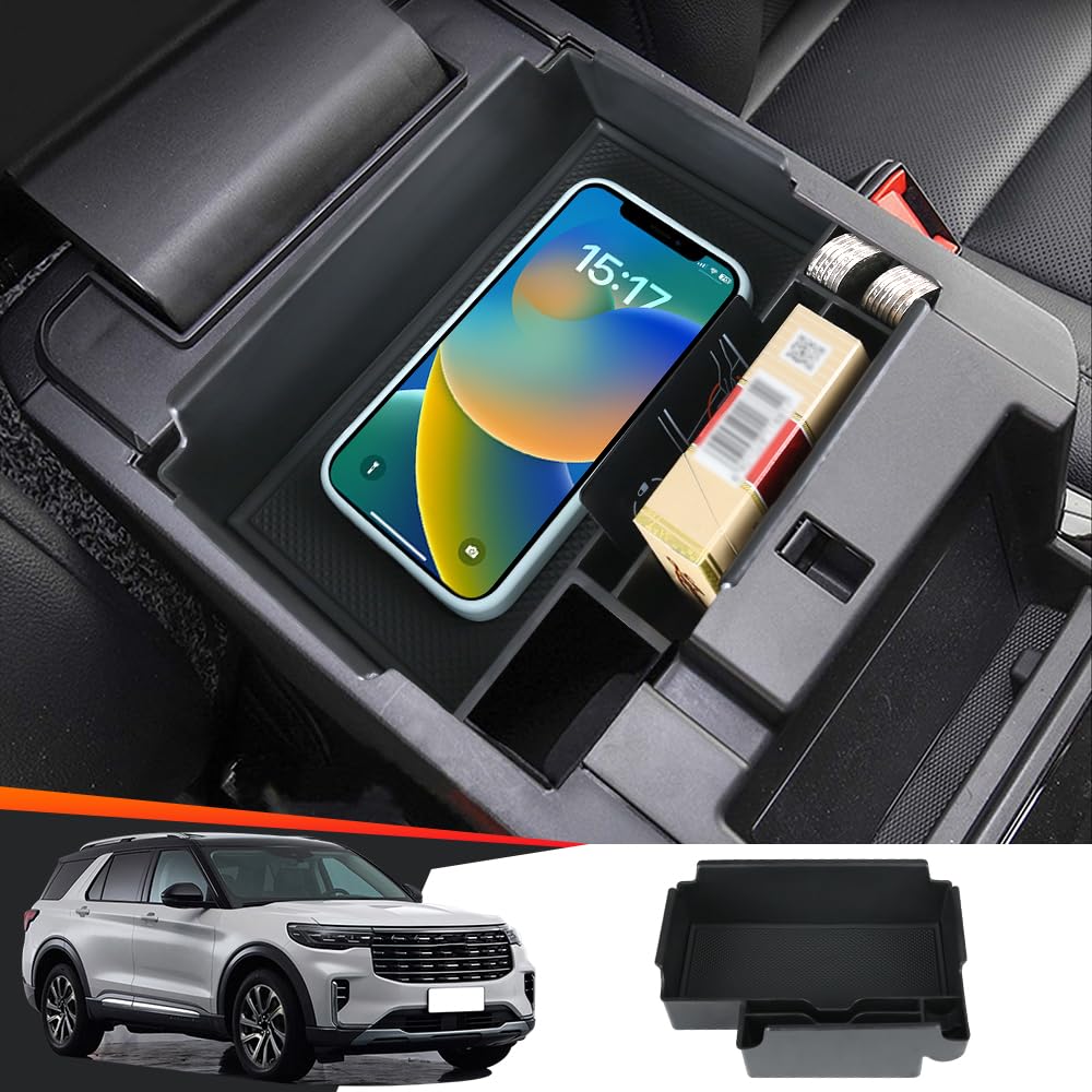 Amazon.com: LUNQIN Car Center Console Organizer Tray for Ford Explorer ...