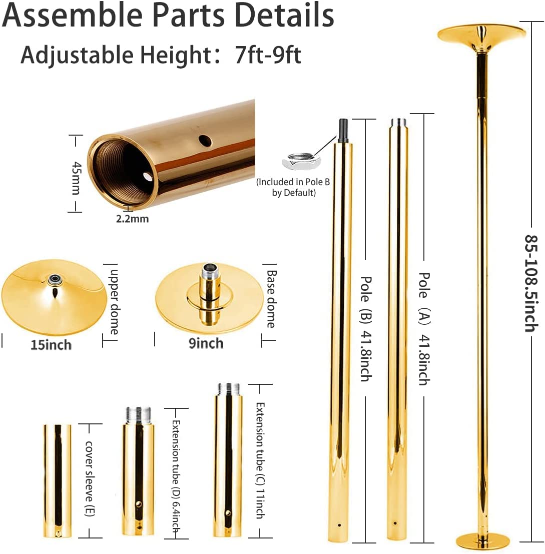 Surnuo Spinning Pole Dancing Pole for Home Portable Dance Pole Kit ...