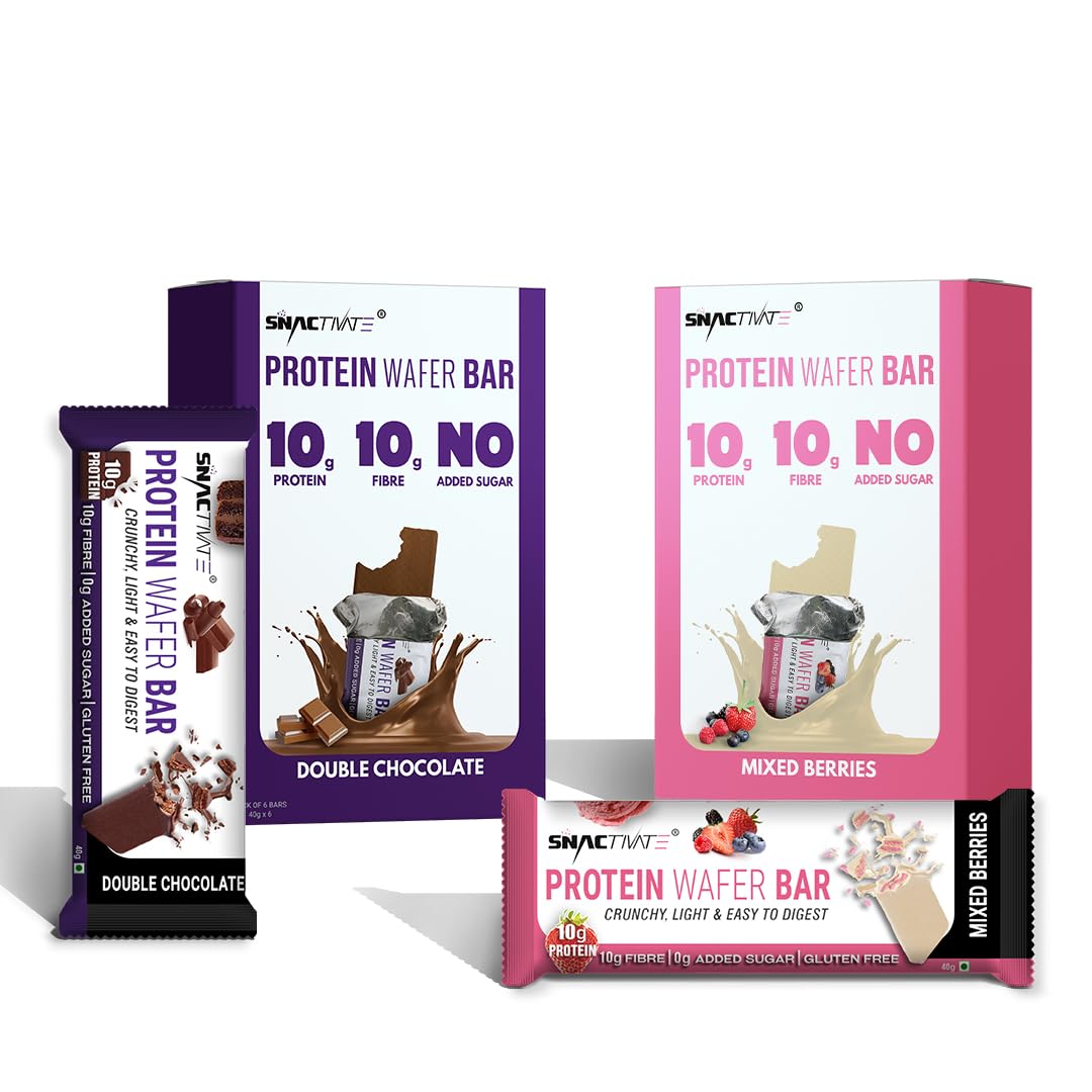 Snactivate Protein Wafer Bars Combo pack - Double Chocolate & Mixed ...