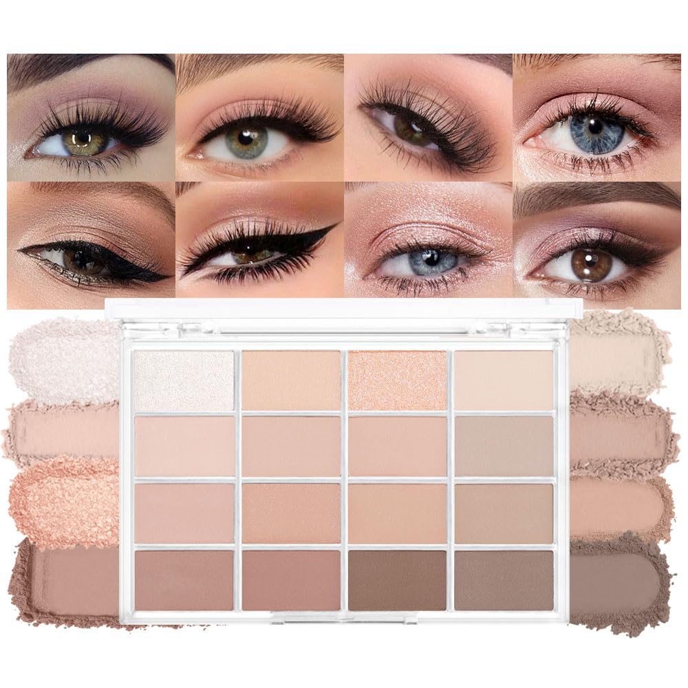 Amazon.com : WanTuoluo 16 Grids Multi-Finish Shimmer Matte Eyeshadow ...