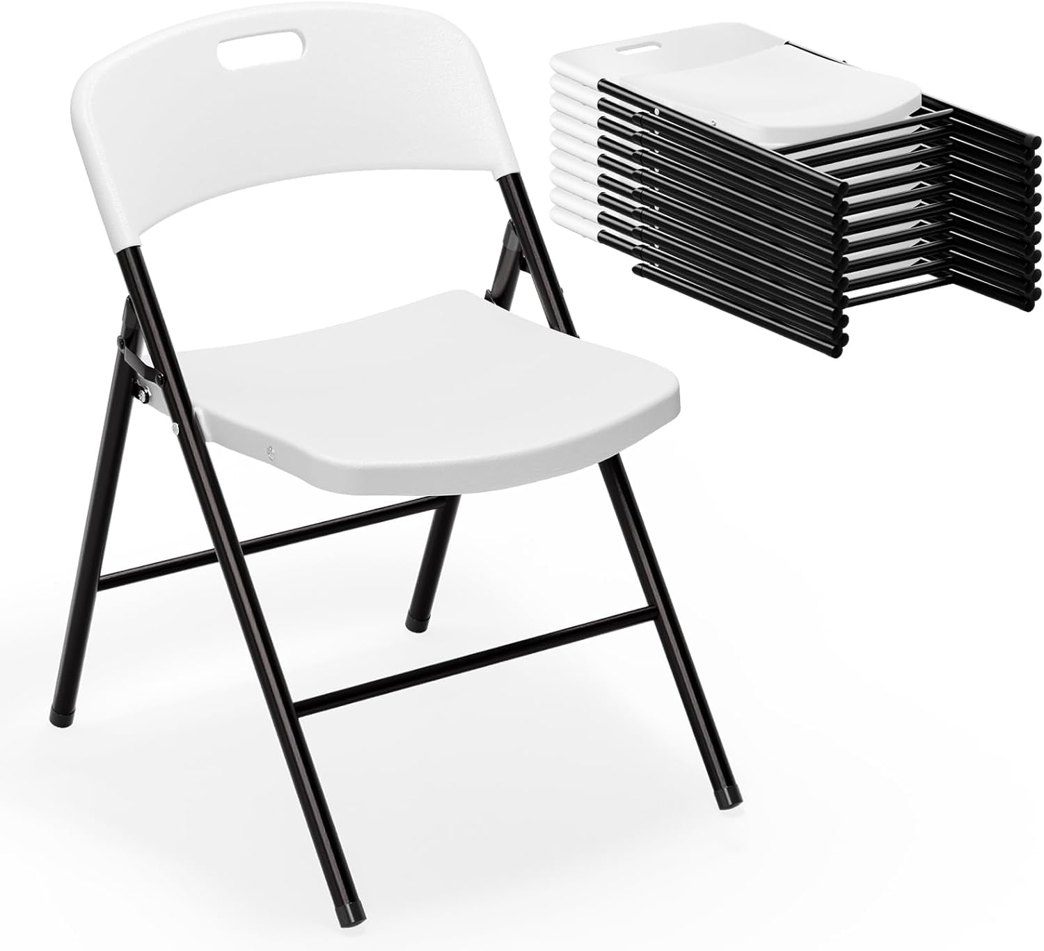 Amazon.com: VINGLI Folding Chairs, Plastic Foldable Chair, Capacity up ...