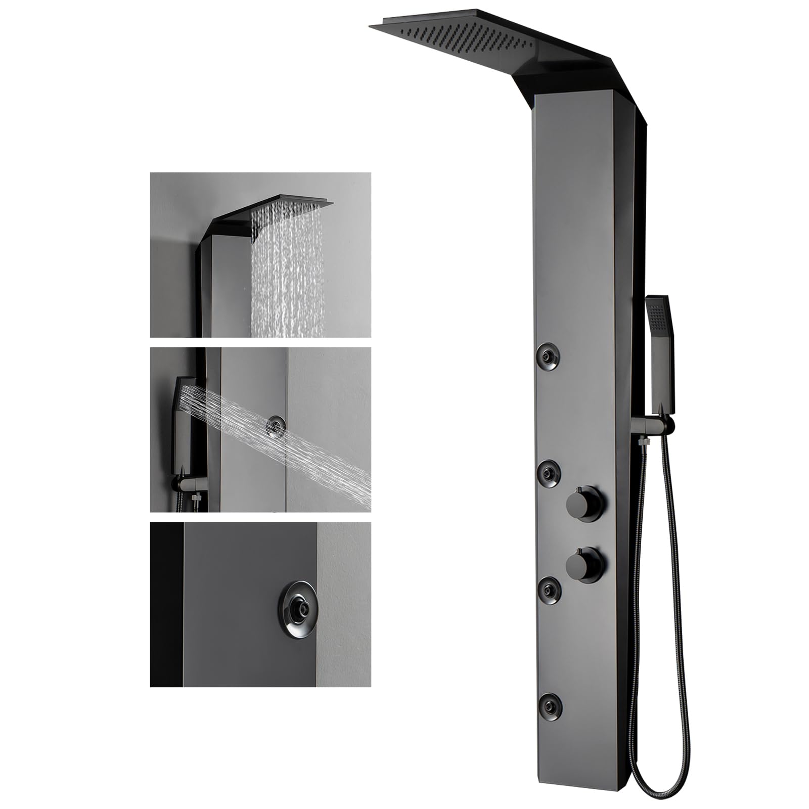 BWE Stainless Steel Shower Panel Tower System,3 In 1 Multi-Function ...