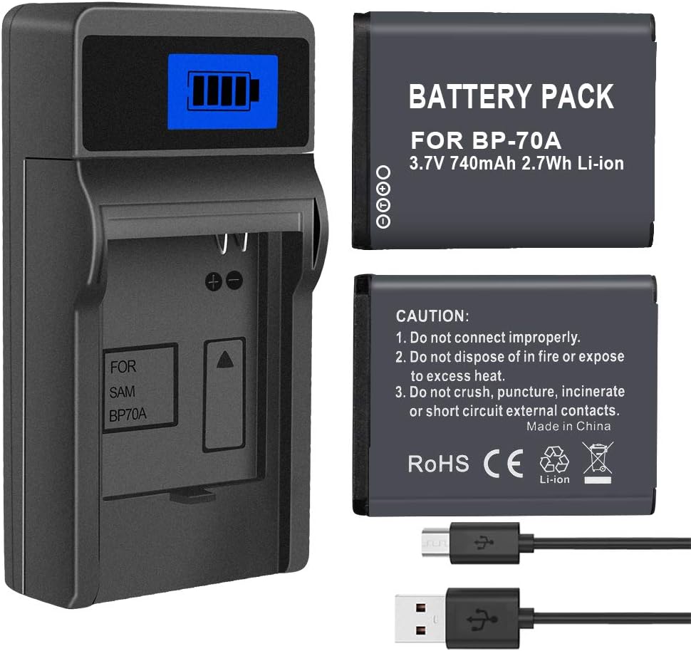 CITYORK EA-BP70A [2 Pack] Batteria e caricabatterie compatibili con ...