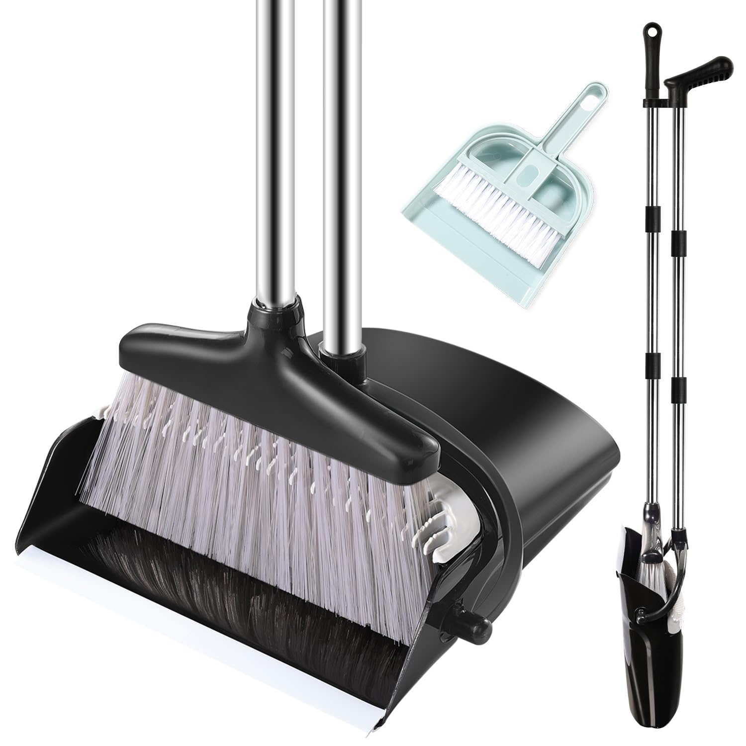 Broom And Dustpan Set Stand-Up Broom & Dustpan Set - Windproof Design ...