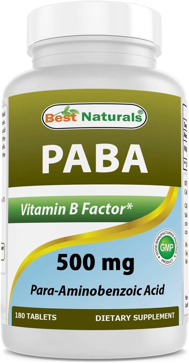 Amazon.com: Best Naturals PABA 500 mg 180 Tablets : Health & Household