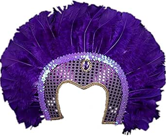 Amazon.com: Sweenaly Halloween Indian Feather mask Indian Savage ...
