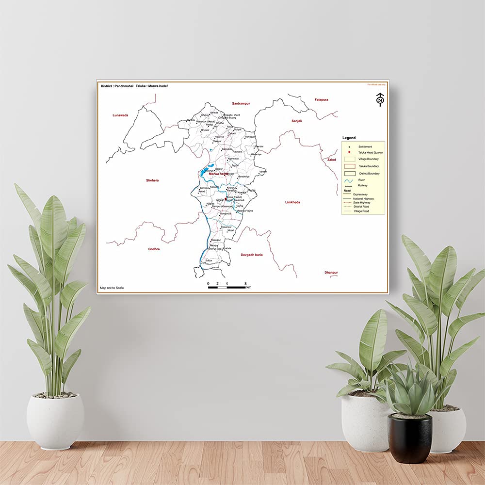 Wallpics® Panchmahal District Morva Hadaf TALUKA Map Waterproof Vinyl ...