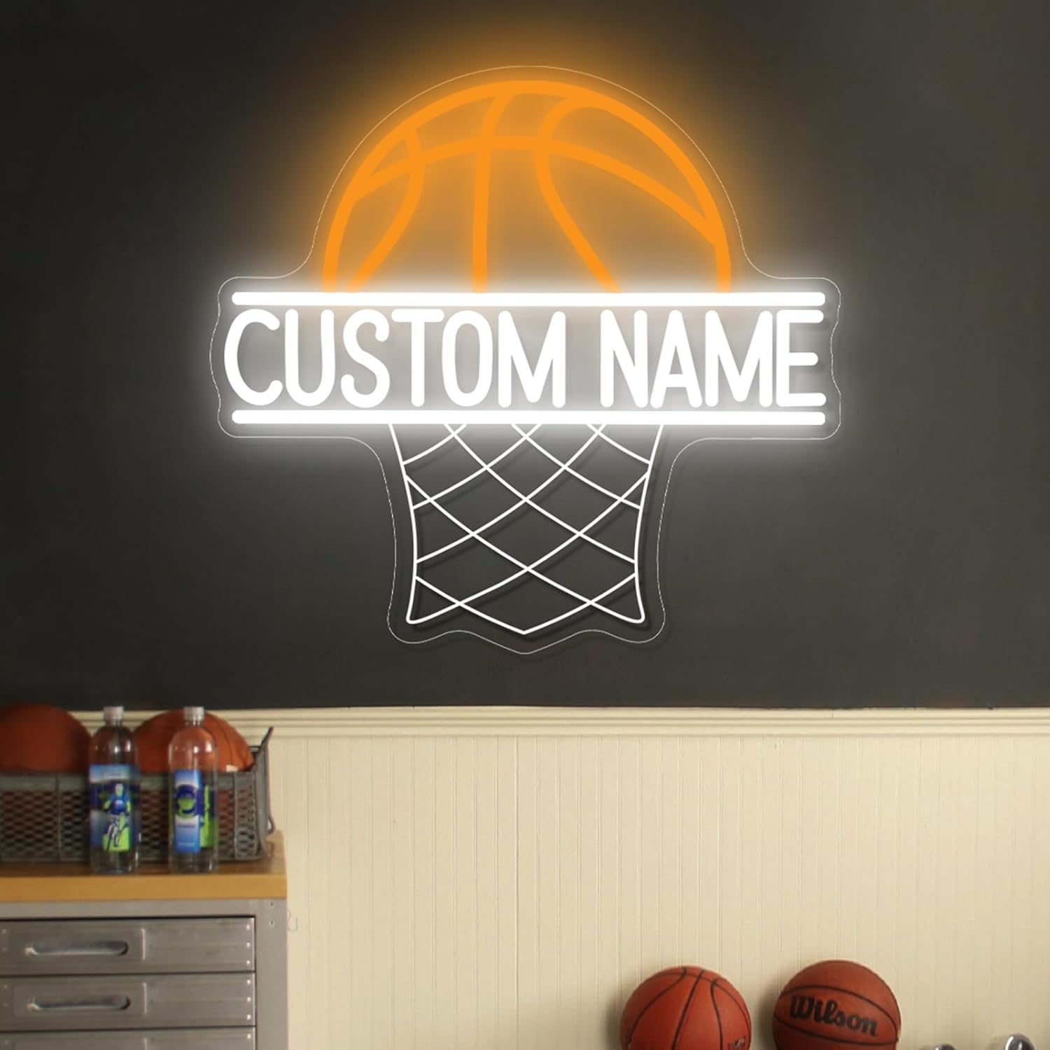Personalized Basketball Neon Sign Custom Name Basketball Led Neon Sign ...