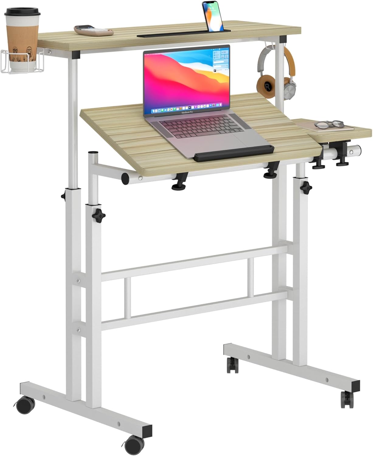 Amazon.com: sogesfurniture Portable Standing Desk Adjustable Height ...