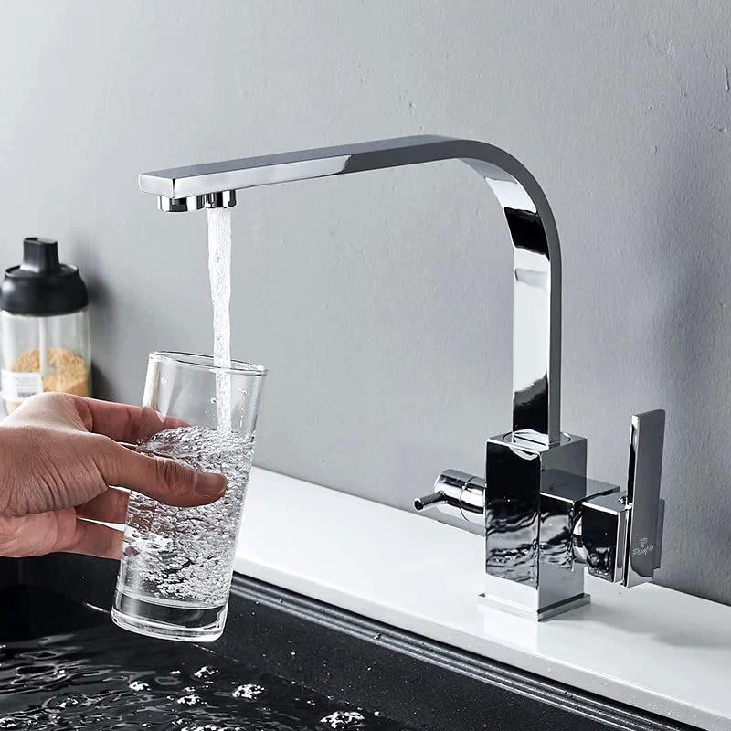 Pixaflo Brass 3 Way RO Kitchen Sink Mixer Tap with Outlet for Aquaguard ...