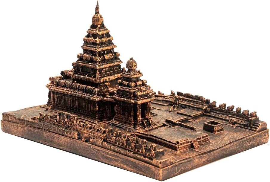 SILAII Mahabalipuram Shore Temple Sculpture - 1 FEET, Antique Bronze ...