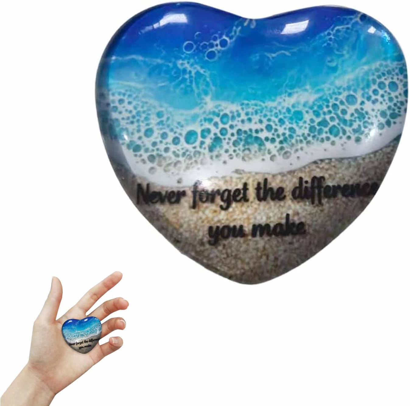 Amazon.com: Ocean Pocket Heart, Mini Cute Handmade Resin Beach Pocket ...