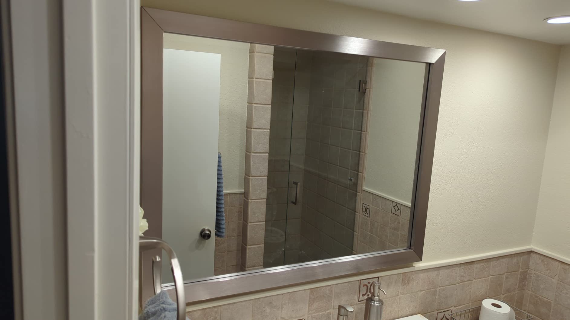 Amazon.com: Head West Brushed Nickel Polystyrene Rectangular Framed ...