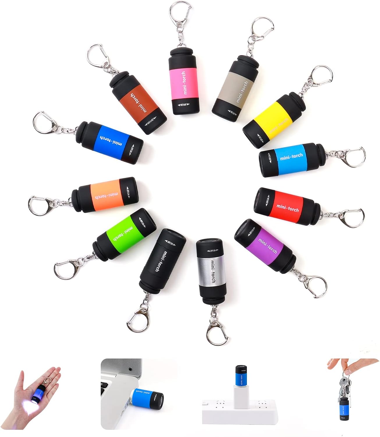 Amazon.com: Tileon Mini Keychain Light,USB Rechargeable Keychain ...