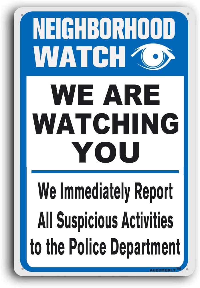 Amazon.com : AUCCMORLY Aluminum Sign, Neighborhood Watch We Are ...