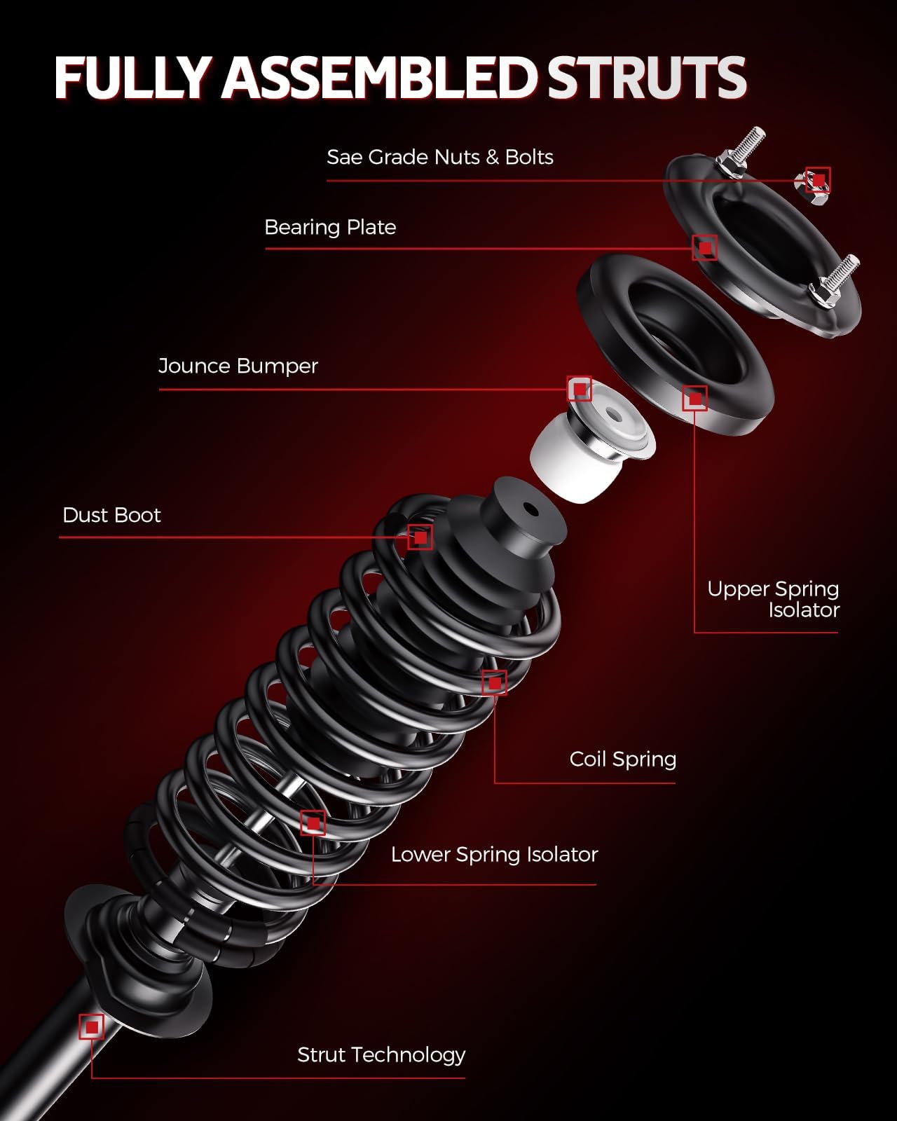 Snapklik.com : Torchbeam Front Struts, Replace For Maxima 2011-2014 ...