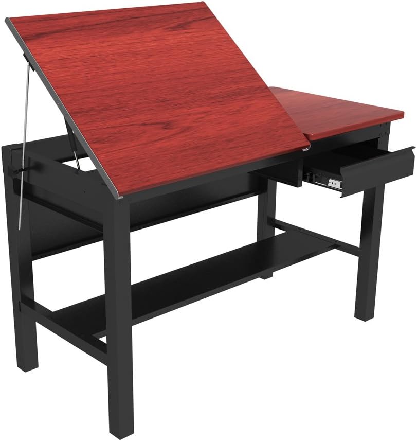 Amazon.com: Freedom Drafting Table - Black Frame, Cherry Surface, 60" x ...