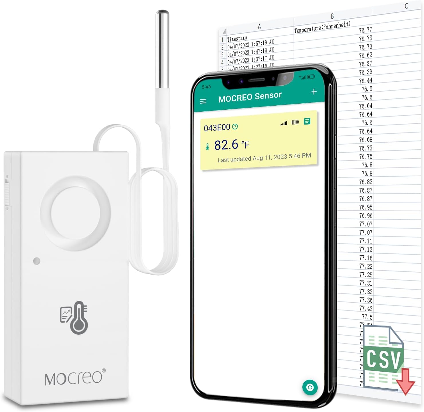 MOCREO ST8 Freezer Temperature Data Logger with Audible Alarm, 32000 ...