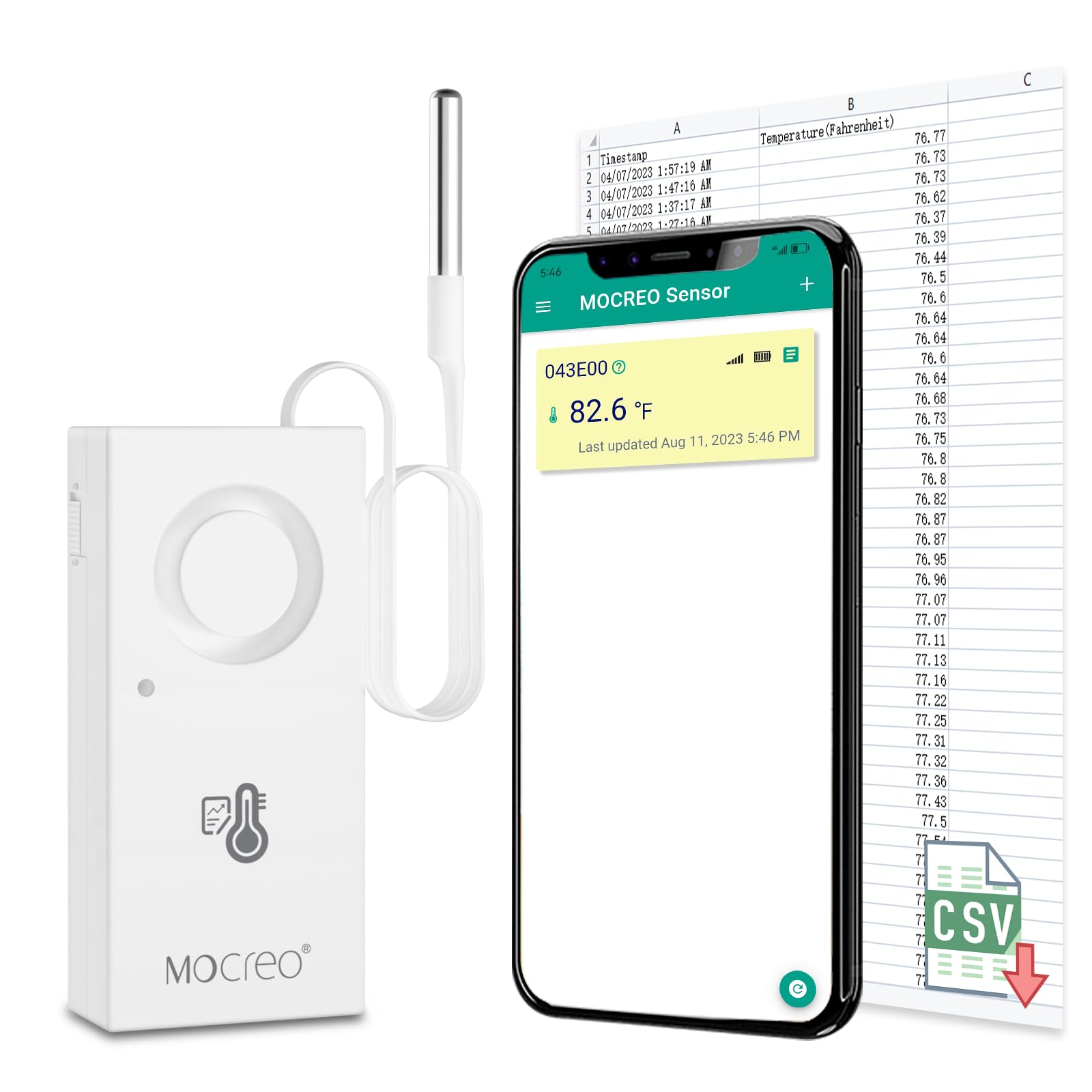 Amazon.com: MOCREO ST8 Freezer Temperature Data Logger with Audible ...