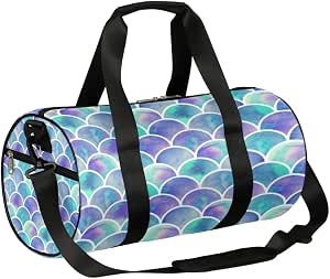 Amazon.com | Mermaid Sport Duffel Bag, Purple Travel Duffle Bag Sports ...