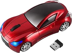 Car Mouse Wireless, 3C Light Cool 3D Sport Car Shaped Mouse Optical ...