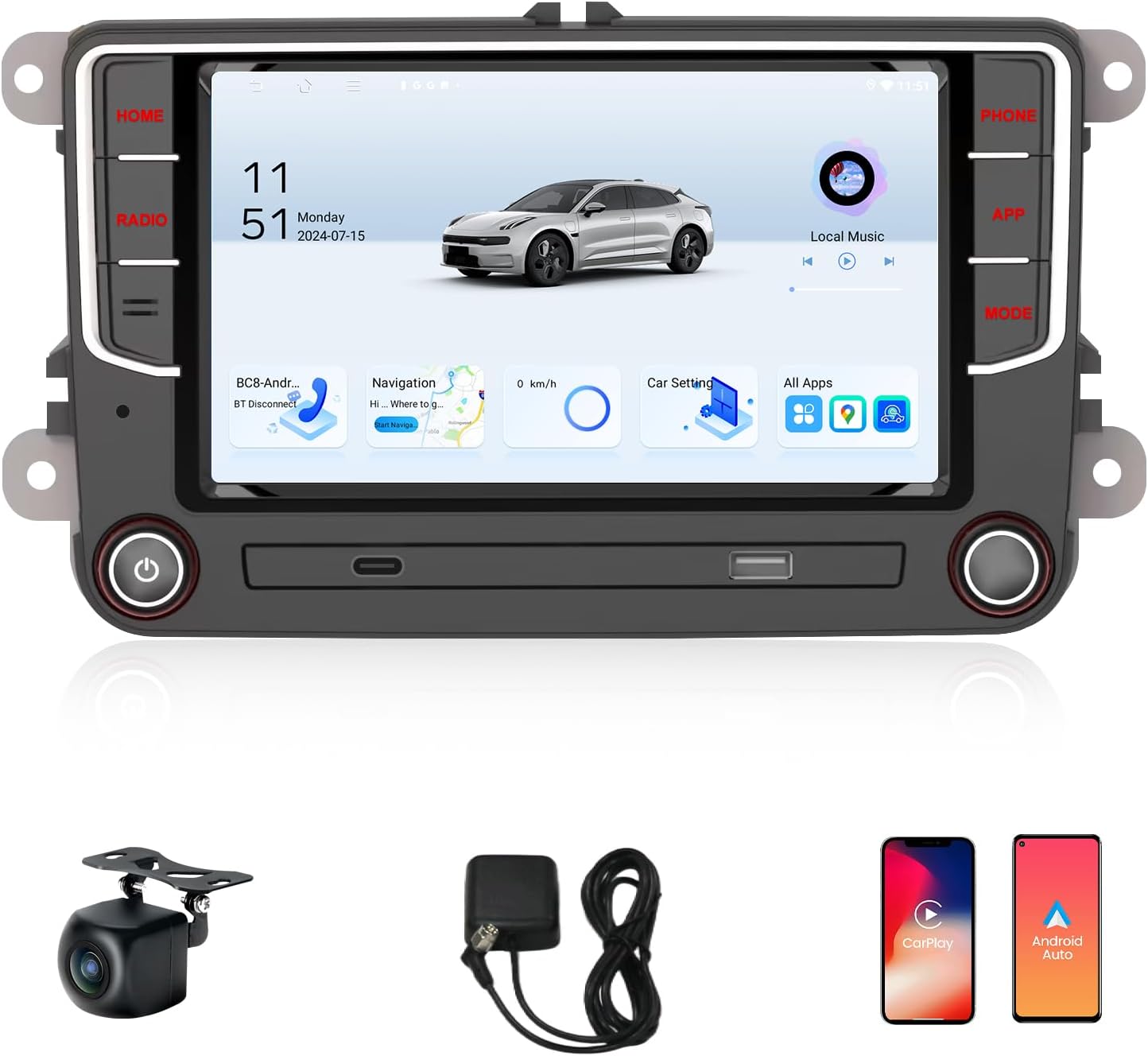 4+64GB Android 13 Car Stereo for VW Polo Passat Golf Jetta Caddy Beetle ...