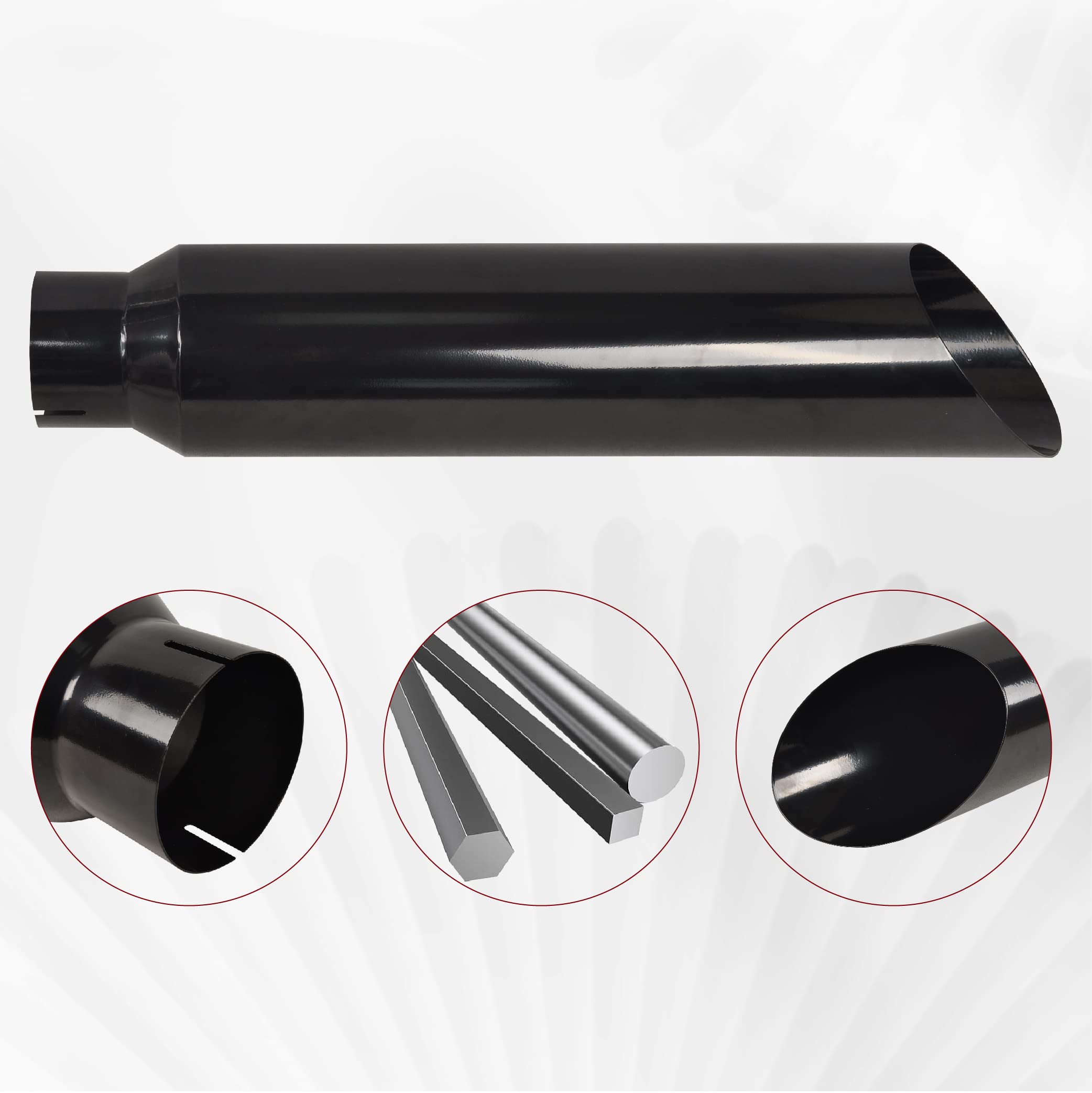 Snapklik.com : FGJQEFG 4 Inch Inlet 7 Inch Outlet Gloss Black Stainless ...