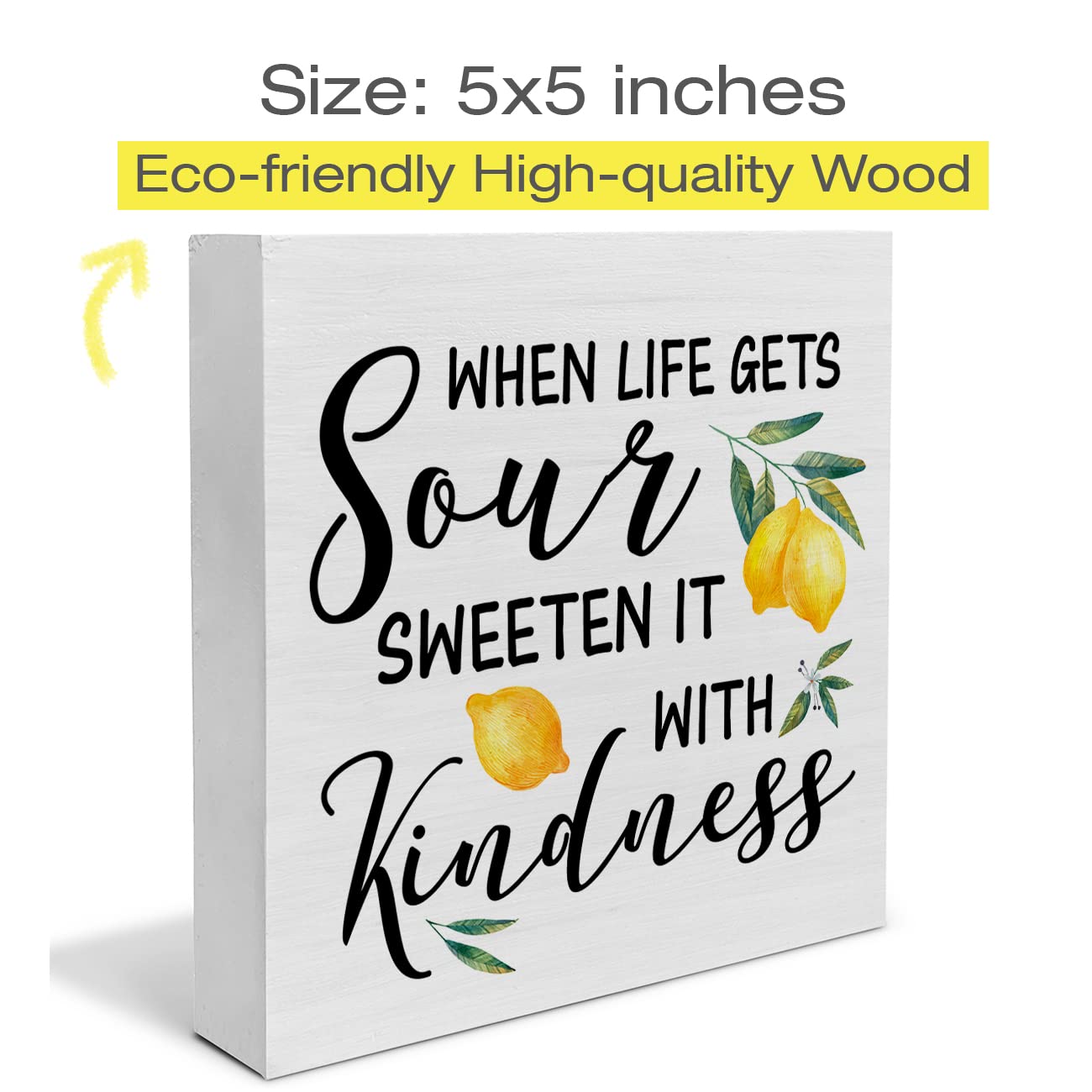 Snapklik.com : Lemon Wooden Box Sign When Life Gets Sour Sweeten Lemons ...