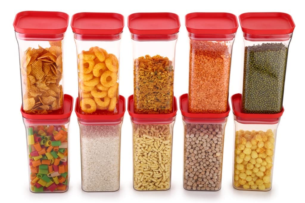 Homemet 1100 ML Square Air Tight Containers for Kitchen Storage Set ...