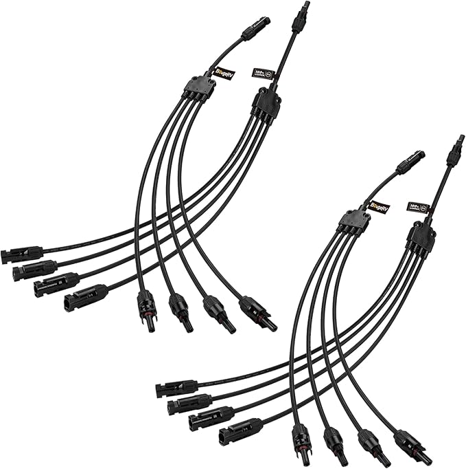Amazon.com: BougeRV Solar Y Branch Connectors Extra Long Solar Panel Parallel Connectors 1 to 4 ...